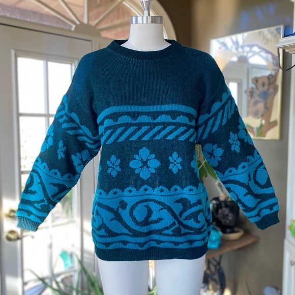Vintage | Sweaters | Vintage 8s Flower Power Sweater | Poshmark